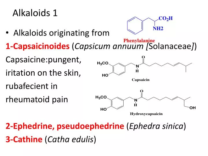PPT - Alkaloids 1 PowerPoint Presentation, free download - ID:4106586