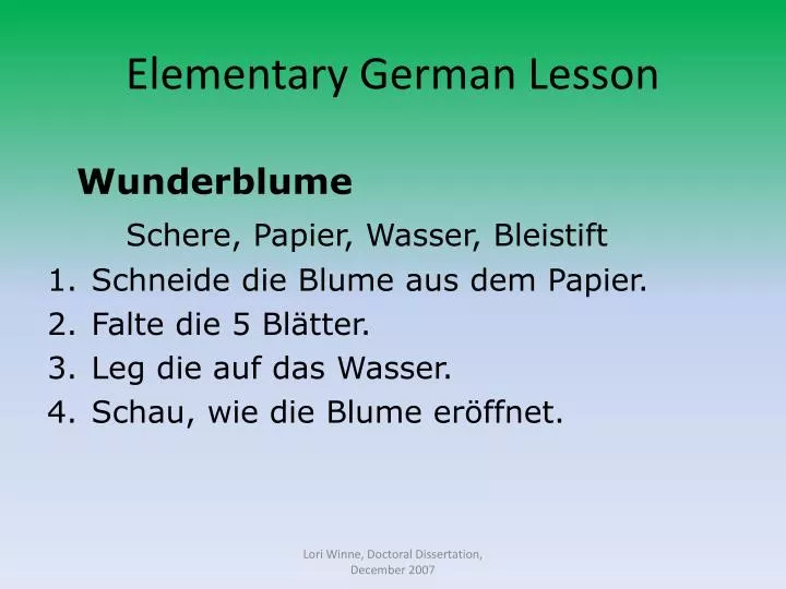 PPT - Elementary German Lesson PowerPoint Presentation, free download ...