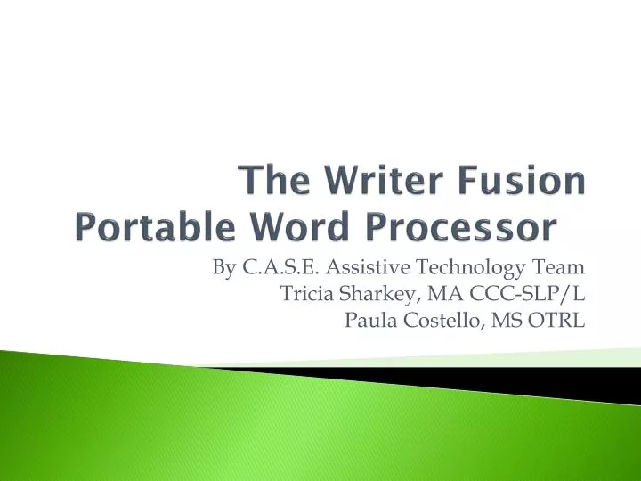 PPT - The Writer Fusion Portable Word Processor PowerPoint Presentation ...