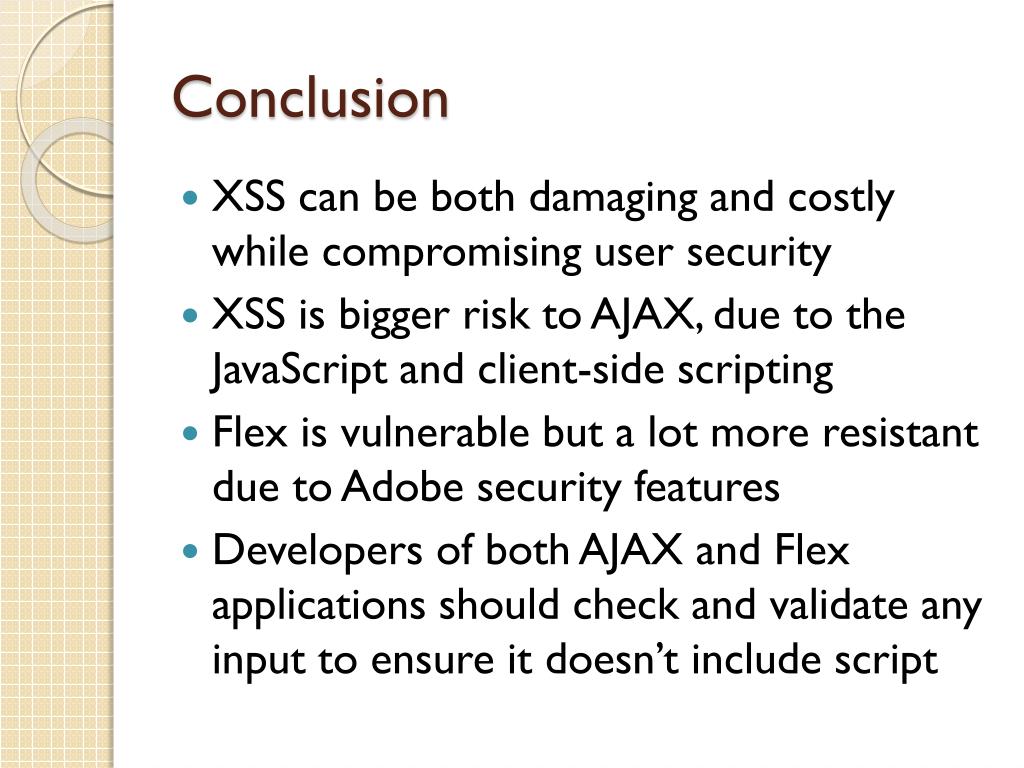 Ppt Cross Site Scripting Xss Vulnerability In Ajax And Adobe Flex Applications Powerpoint 1217
