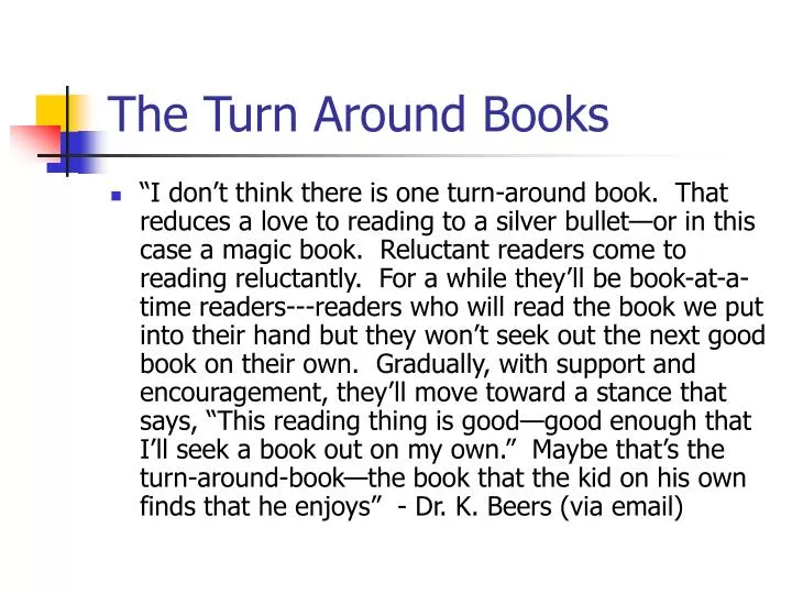 PPT - The Turn Around Books PowerPoint Presentation, free download - ID ...