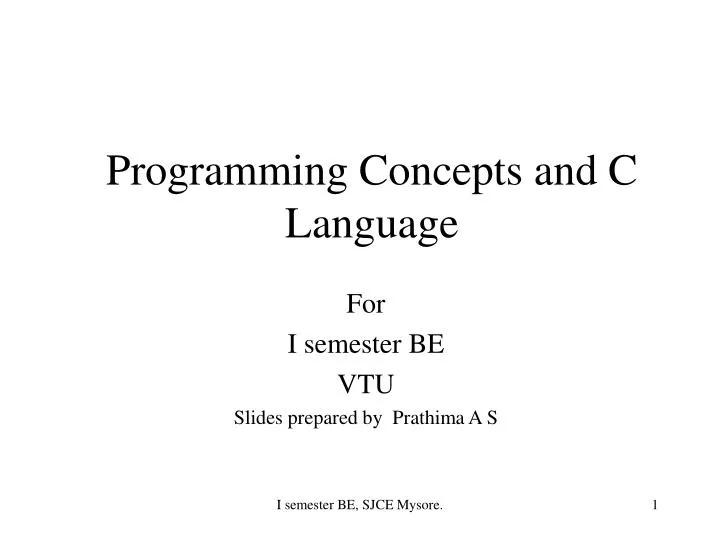 PPT - Programming Concepts and C Language PowerPoint Presentation, free ...