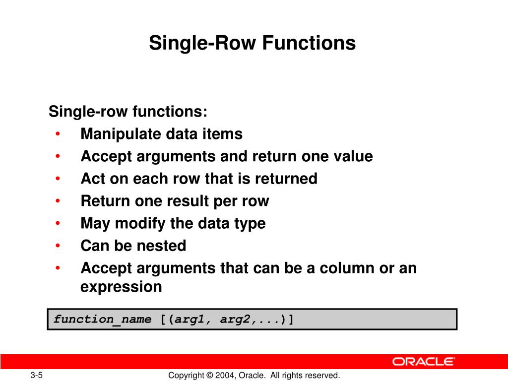 PPT Using Single Row Functions To Customize Output PowerPoint 
