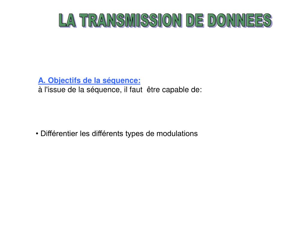 Ppt La Transmission De Donnees Powerpoint Presentation Free Download