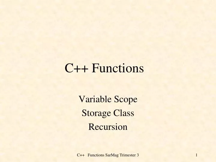 Ppt C Functions Powerpoint Presentation Free Download Id4109901 