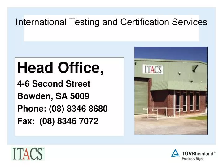 PPT - International Testing and Certification Services PowerPoint ...