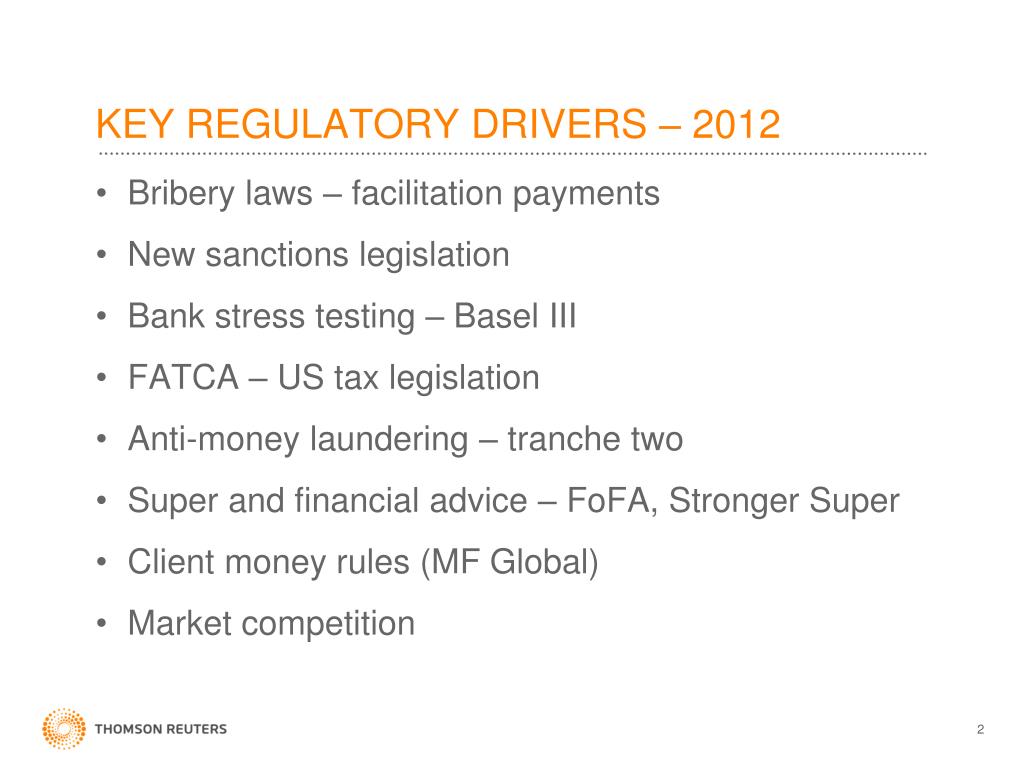 PPT - Nathan Lynch Head regulatory analyst Australia & NZ Thomson ...