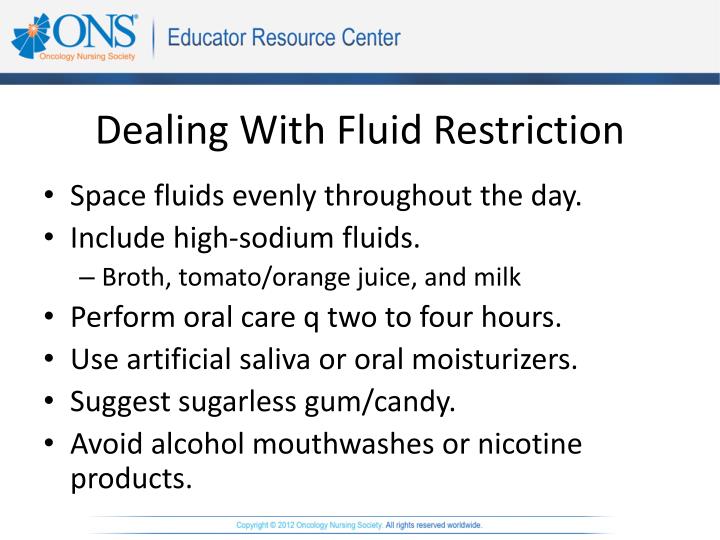 Fluid Restriction Education Handout