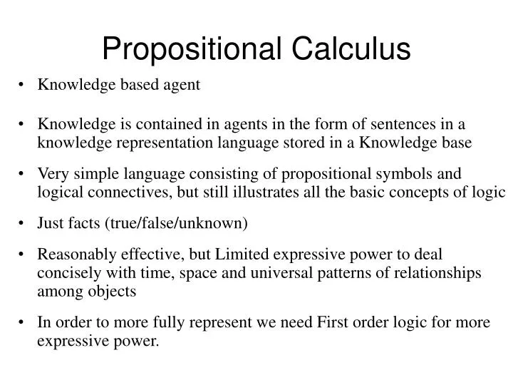 PPT Propositional Calculus PowerPoint Presentation Free Download 