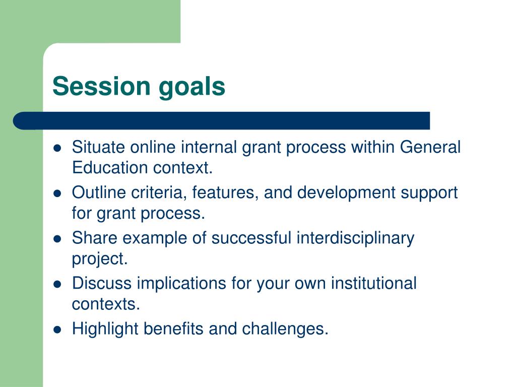 PPT - Enhancing General Education Goals Through Online Internal Grant ...