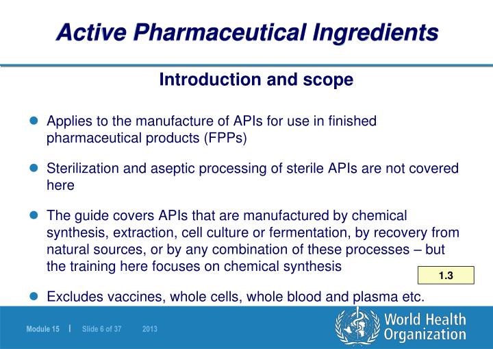 PPT - GMP for Active Pharmaceutical Ingredients PowerPoint Presentation ...