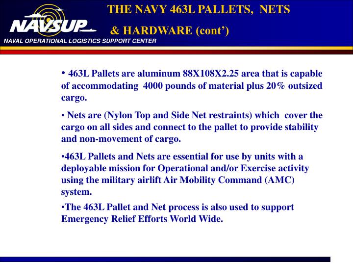 PPT - THE NAVY 463L PALLETS, NETS PROGRAM INFORMATION & INSTRUCTIONS ...
