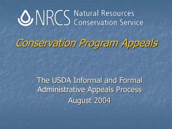 PPT - Conservation Program Appeals PowerPoint Presentation, free ...