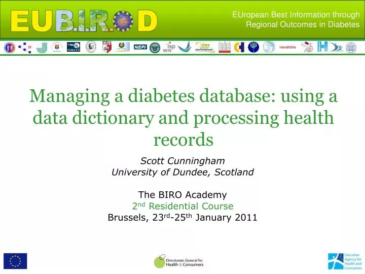 PPT - Managing a diabetes database: using a data dictionary and ...
