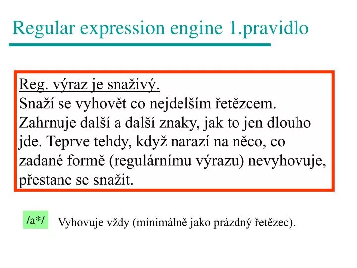 PPT - Regular expression engine 1.pravidlo PowerPoint Presentation ... PPT - Regular expression engine 1.pravidlo PowerPoint Presentation ...