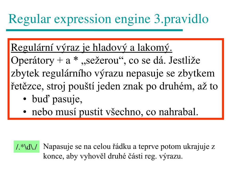 PPT - Regular expression engine 1.pravidlo PowerPoint Presentation ... PPT - Regular expression engine 1.pravidlo PowerPoint Presentation ...
