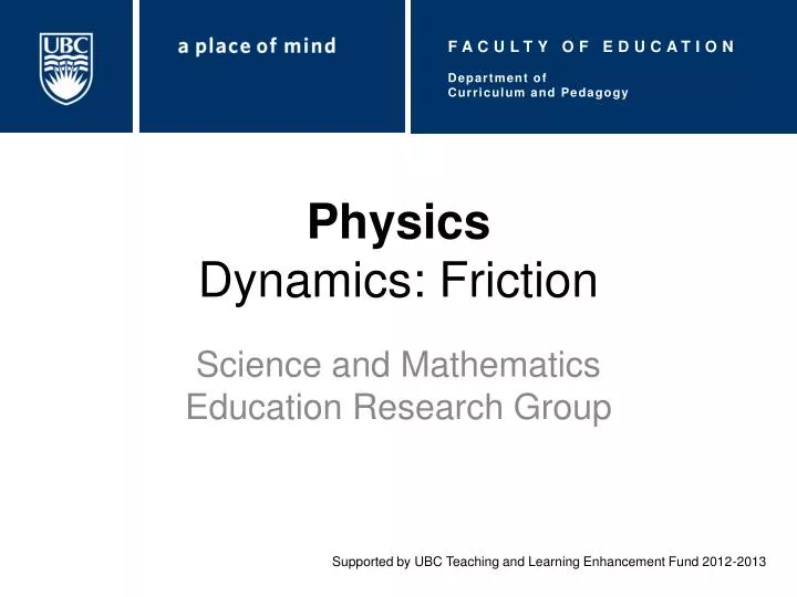 PPT - Physics Dynamics: Friction PowerPoint Presentation, free download ...
