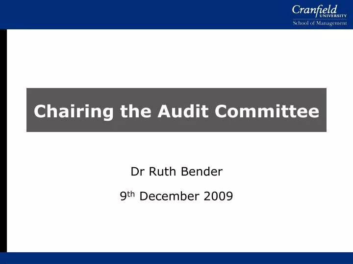 PPT - Chairing the Audit Committee PowerPoint Presentation, free ...