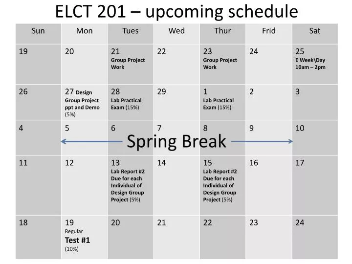 PPT - ELCT 201 – upcoming schedule PowerPoint Presentation, free ...