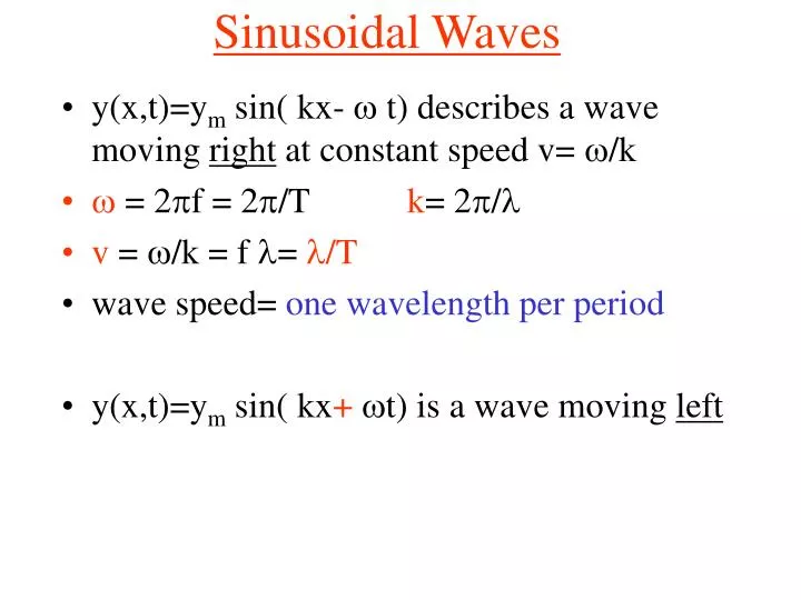 PPT - Sinusoidal Waves PowerPoint Presentation, free download - ID:4123534