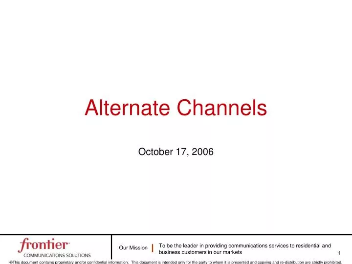 PPT - Alternate Channels PowerPoint Presentation, free download - ID ...