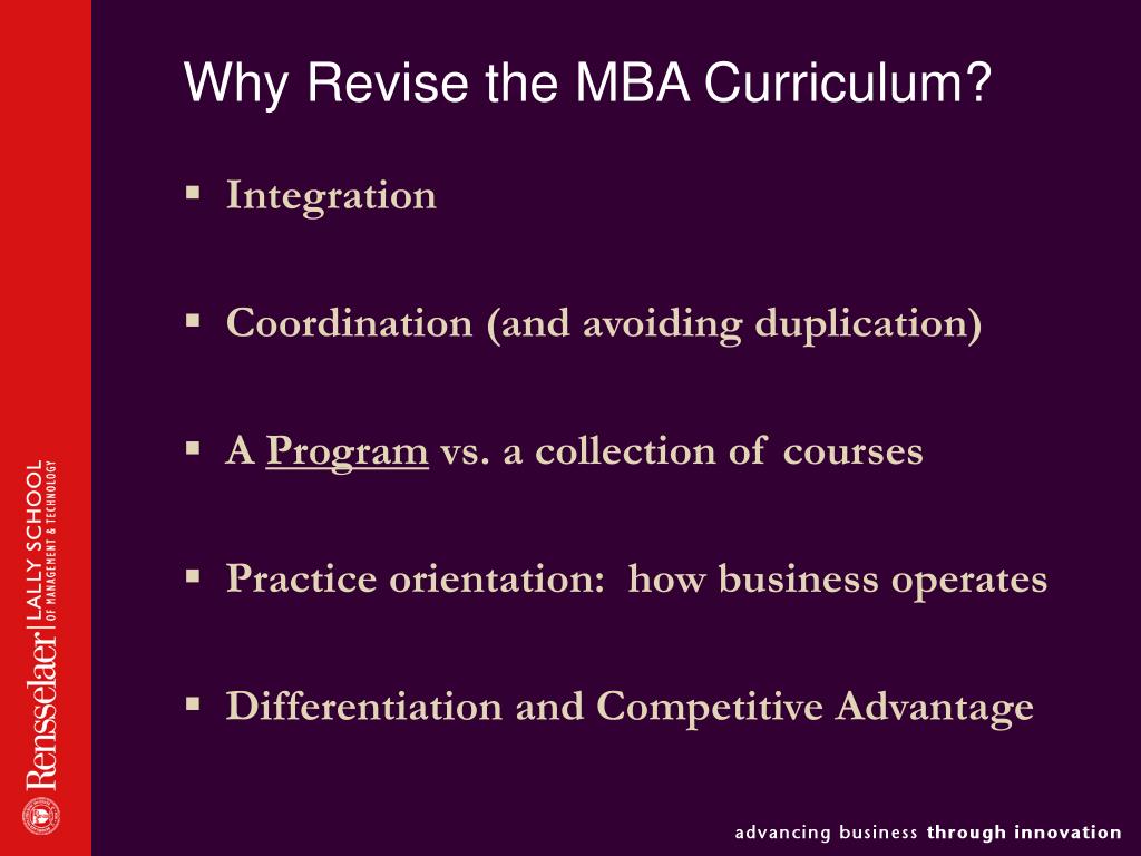 PPT - Rensselaer’s Lally School MBA: New Curriculum Proposal PowerPoint ...