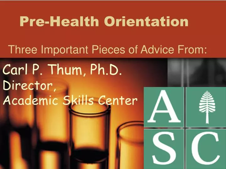 PPT - Pre-Health Orientation PowerPoint Presentation, free download ...