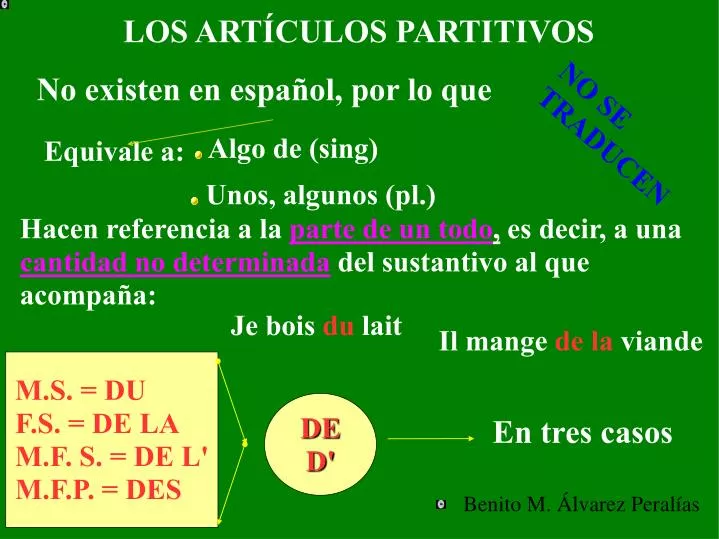 PPT - LOS ARTÍCULOS PARTITIVOS PowerPoint Presentation, free download ...