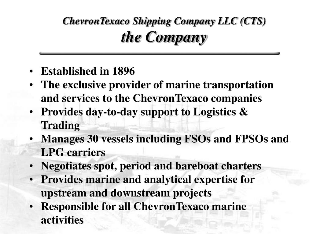 PPT - Enhancing Marine Safety: ChevronTexaco Shipping Company's ...