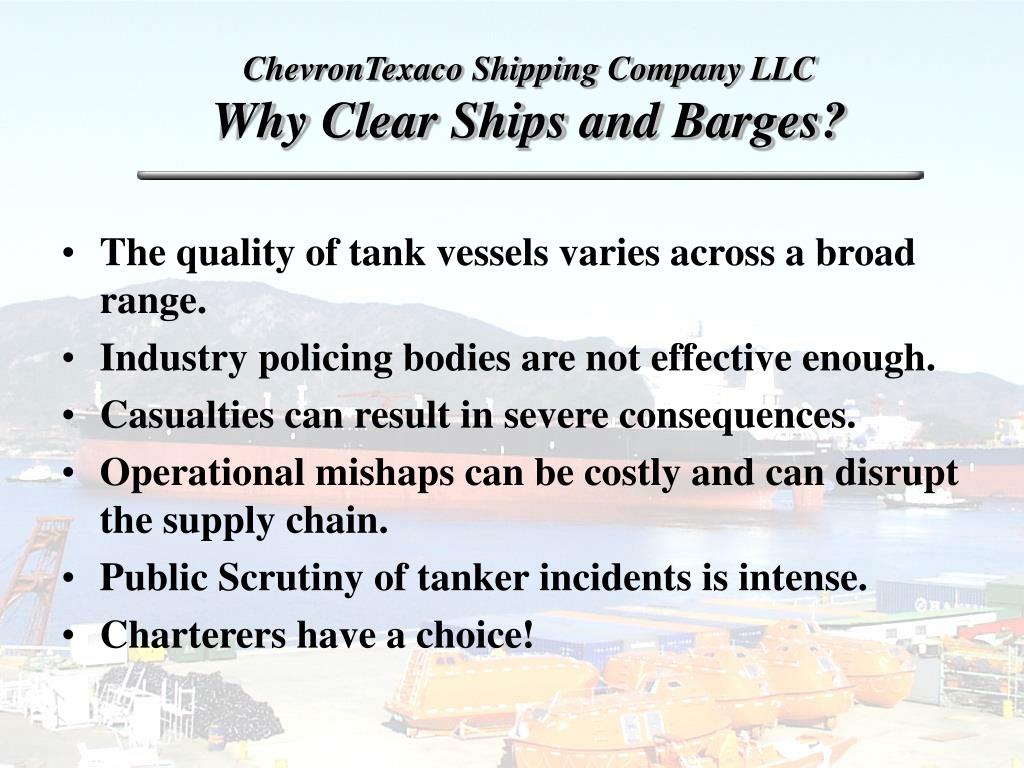 PPT - Enhancing Marine Safety: ChevronTexaco Shipping Company's ...