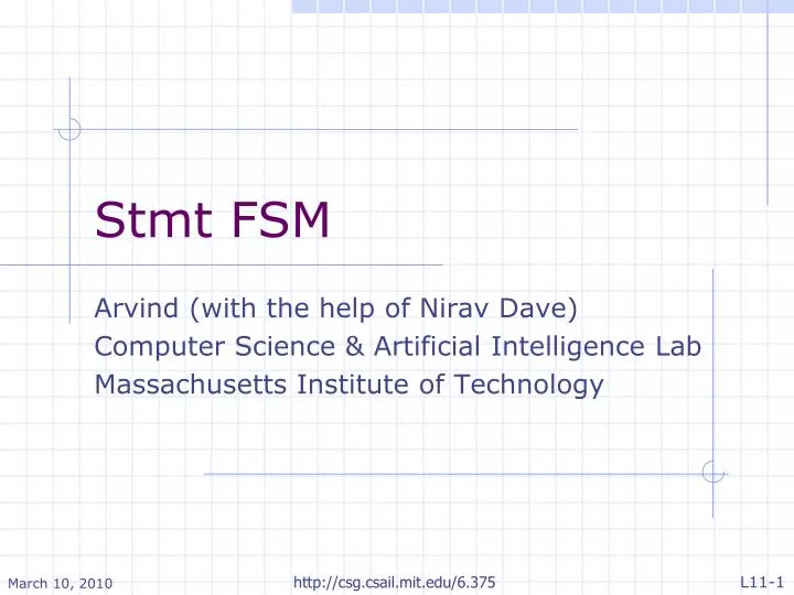 PPT - Stmt FSM PowerPoint Presentation, free download - ID:4124909