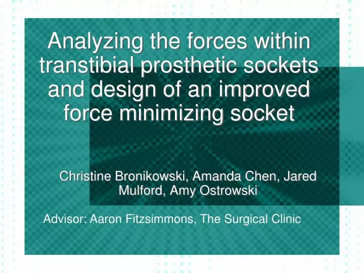 PPT - Christine Bronikowski, Amanda Chen, Jared Mulford, Amy Ostrowski ...