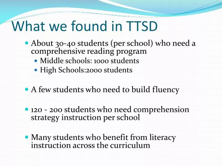 PPT - What we found in TTSD PowerPoint Presentation, free download - ID ...