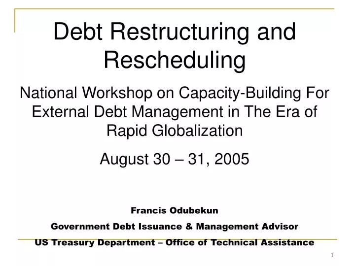 PPT - Debt Restructuring and Rescheduling PowerPoint Presentation - ID ...