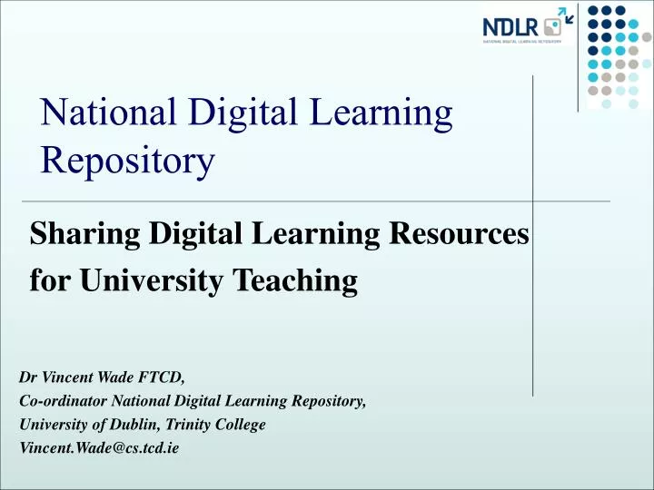 PPT - National Digital Learning Repository PowerPoint Presentation ...
