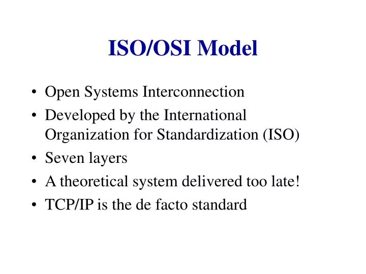 PPT - ISO/OSI Model PowerPoint Presentation, free download - ID:4126259