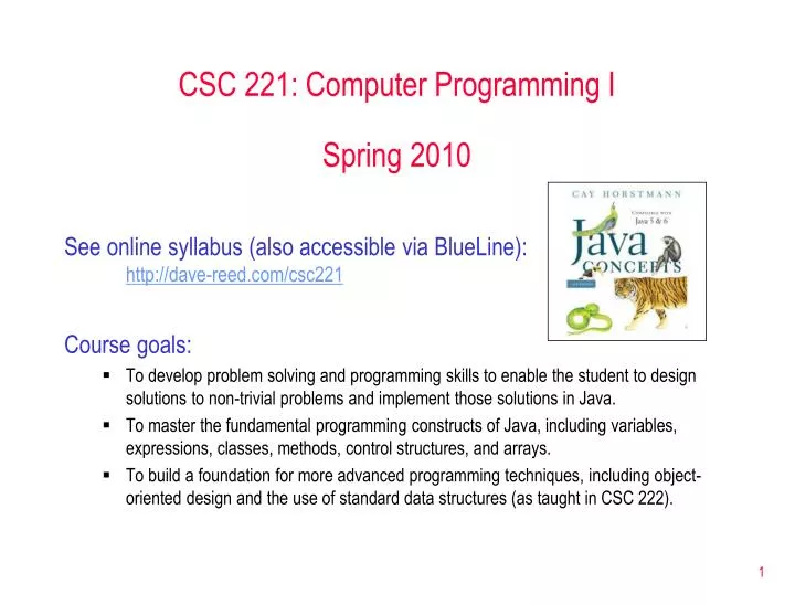 Ppt Csc 221 Computer Programming I Spring 2010 Powerpoint Presentation Id 4126836