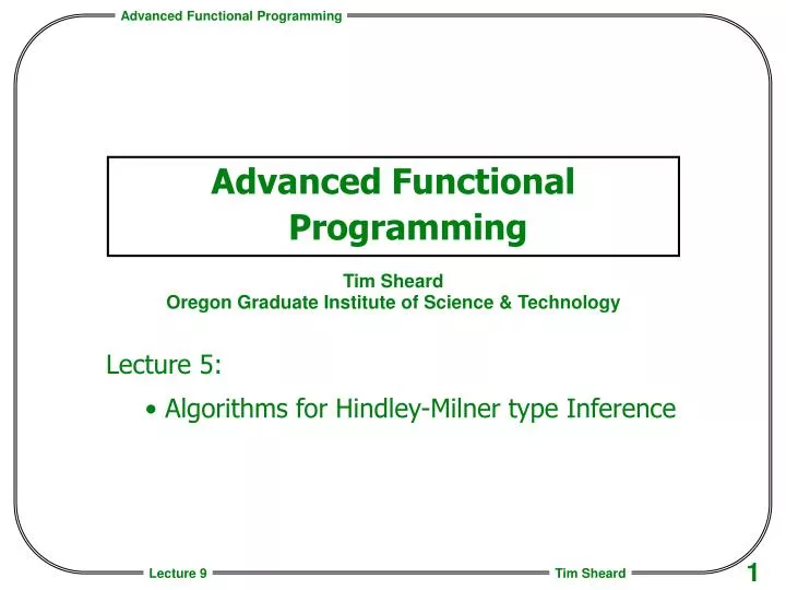PPT - Advanced Functional Programming PowerPoint Presentation, free download - ID:4127535
