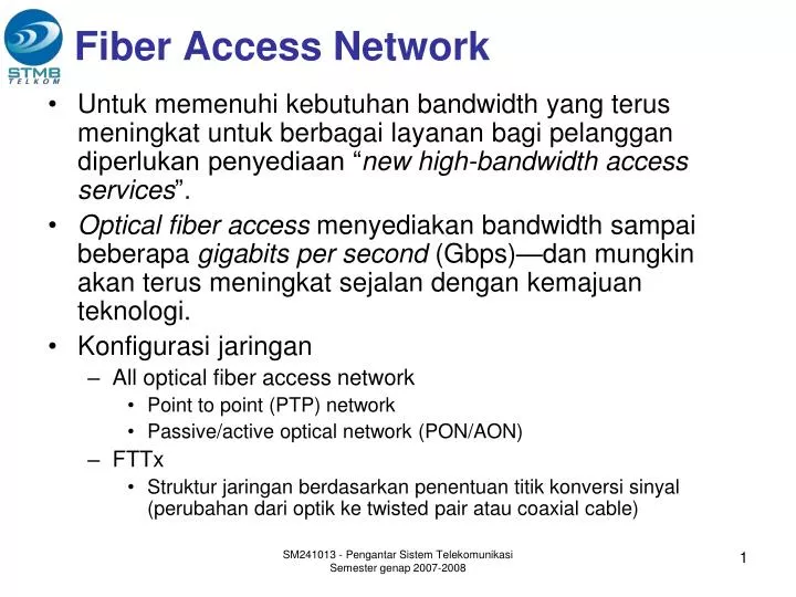 PPT - Fiber Access Network PowerPoint Presentation, free download - ID ...