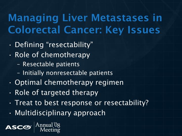 Ppt Liver Metastases In Colorectal Cancer Current And Emerging