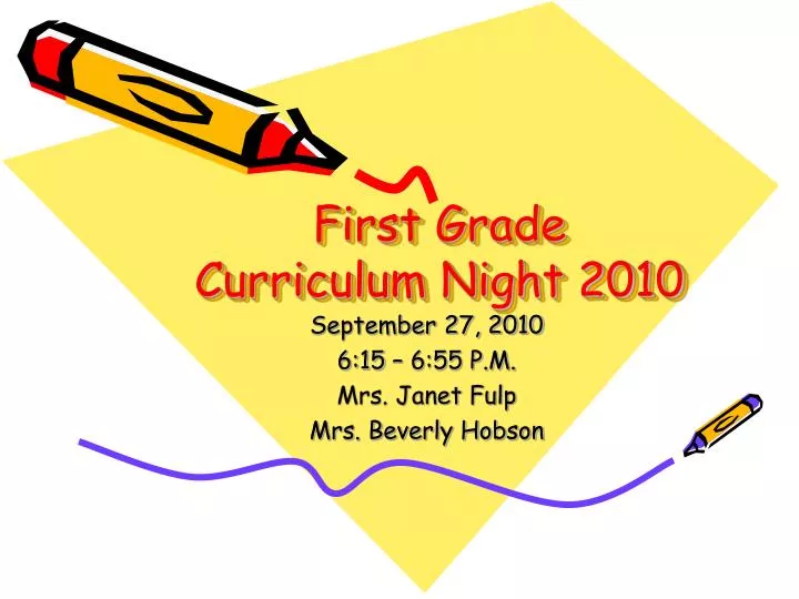 PPT - First Grade Curriculum Night 2010 PowerPoint Presentation, free ...