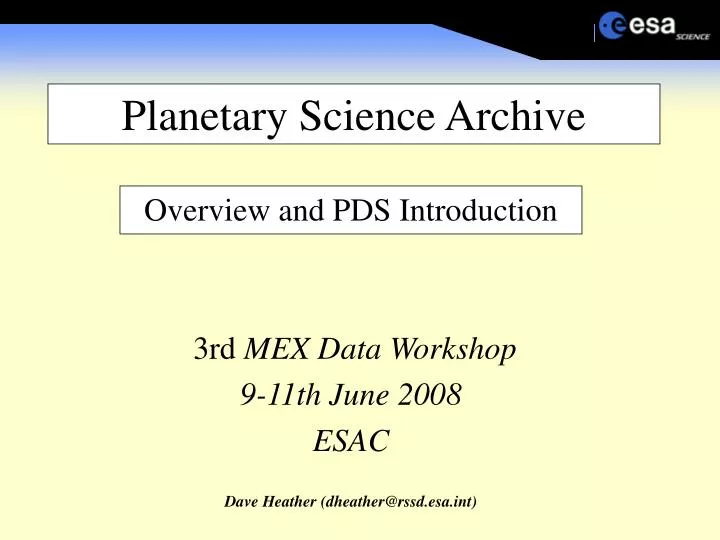 PPT - Planetary Science Archive PowerPoint Presentation, free download ...