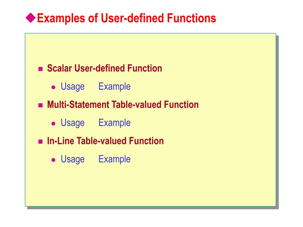 Ppt Module 10 Implementing User Defined Functions Powerpoint Presentation Id4130757 4233