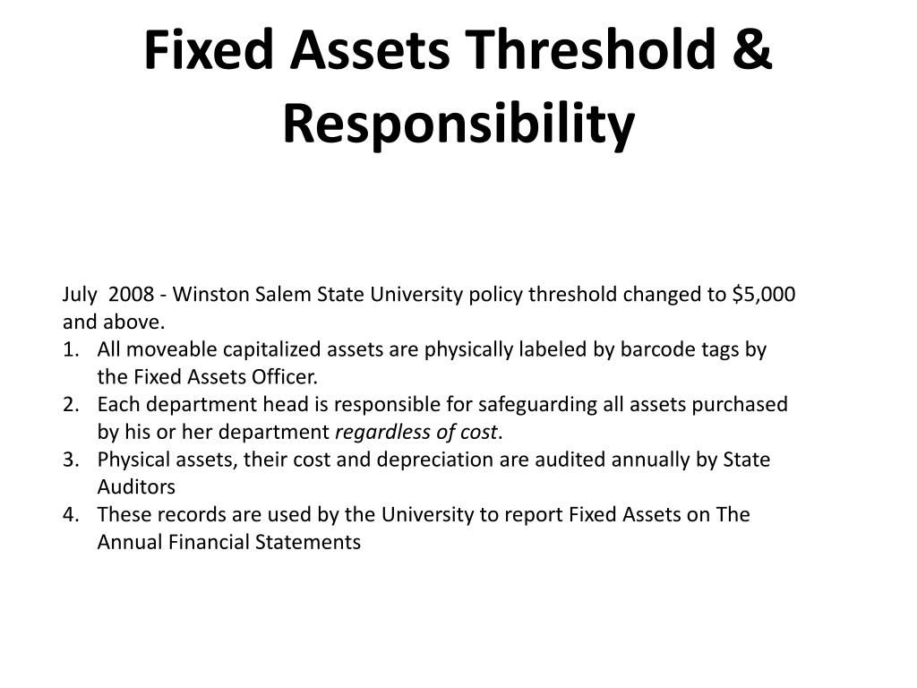 PPT Fixed Assets Policies And Procedures That Directly Affect