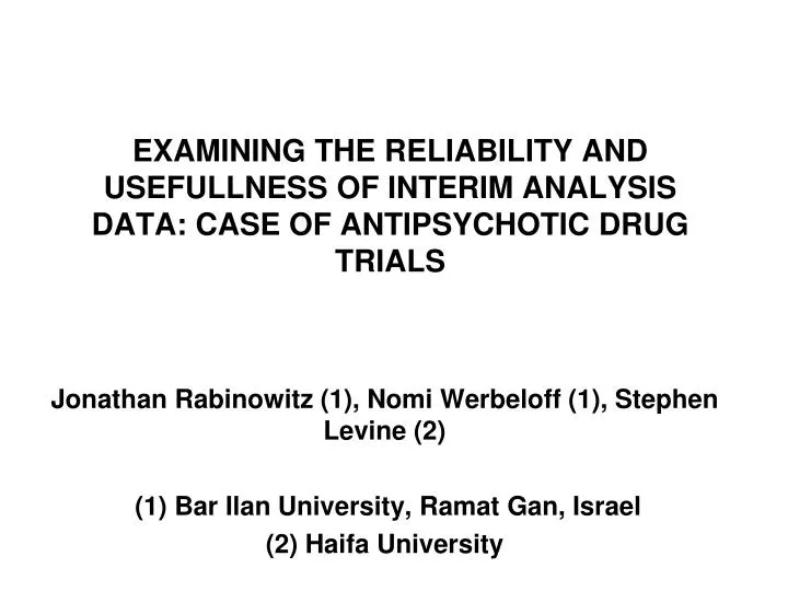 PPT - Jonathan Rabinowitz (1), Nomi Werbeloff (1), Stephen Levine (2 ...