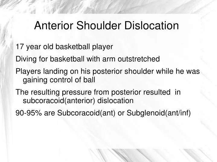 PPT - Anterior Shoulder Dislocation PowerPoint Presentation, free ...