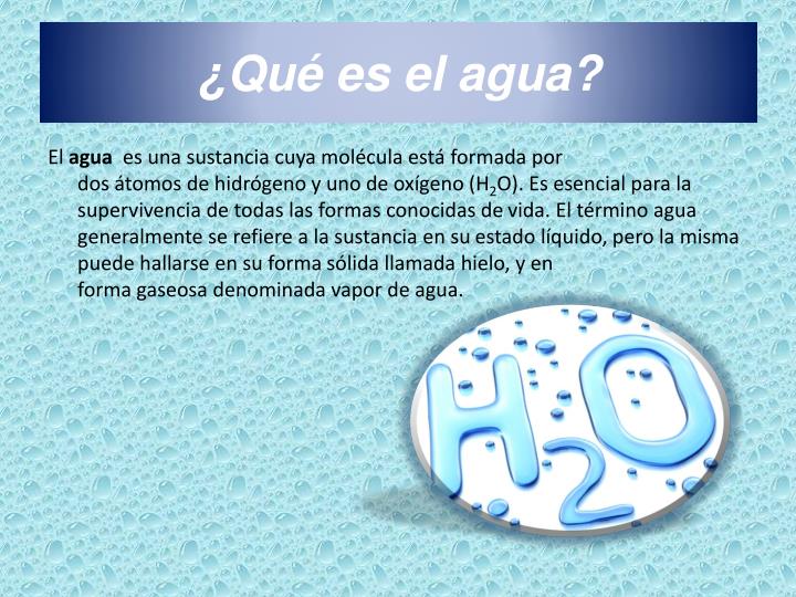 PPT - EL AGUA PowerPoint Presentation - ID:4134161