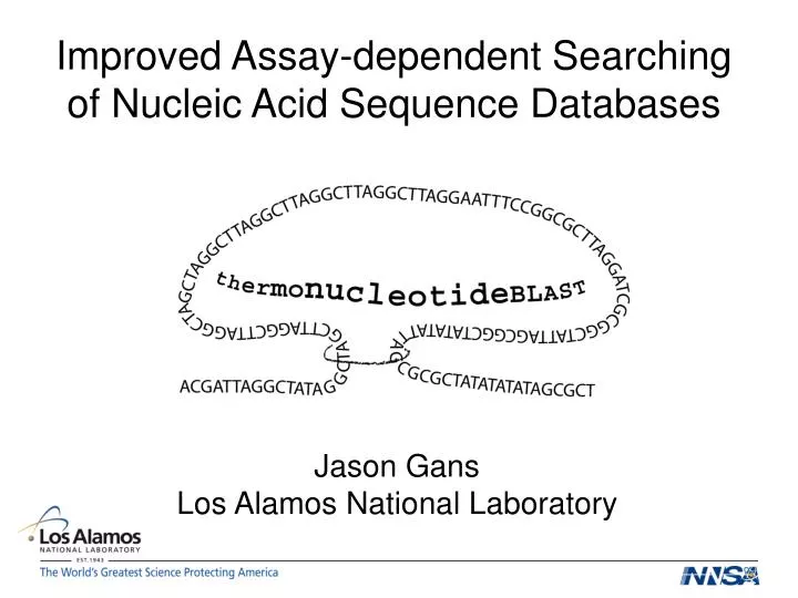 PPT - Improved Assay-dependent Searching of Nucleic Acid Sequence ...