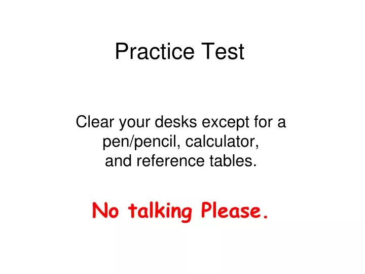 PPT - Practice Test PowerPoint Presentation, free download - ID:4135499