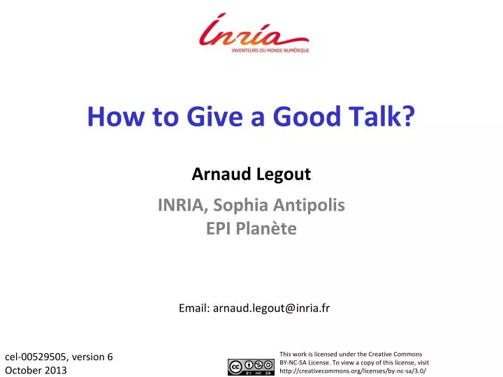 PPT - How to Give a Good Talk? PowerPoint Presentation, free download ...
